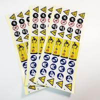 China Glossy Warning Label Stickers PVC CMYK Adhesive Waterproof Paper Vinyl for sale