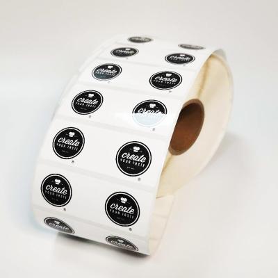 China BOPP Film Food Adhesive Labels PMS Glossy Packaging Box Seal Stickers for sale