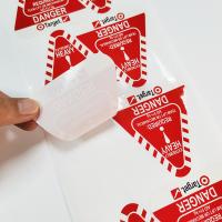 China 40 X 40mm Danger Warning Caution Labels BOPP Vinyl Waterproof Permanent Stickers for sale