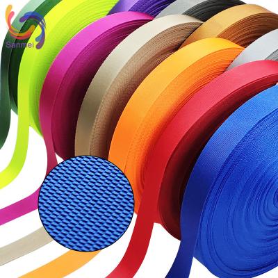 China Nylon Weave Crowded Lines Grain Webbing 20mm-50mm Width for Garment with 0.7mm-1.3mm Thickness Options for sale