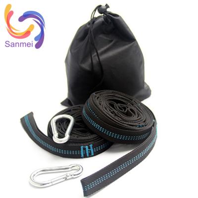 China Durable Polyester Hammock Webbing with 15-20 Loops and 600 LBS Breaking Strength Adjustable Tree Swing Strap for sale