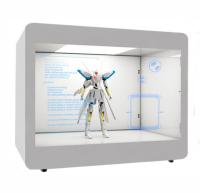 China Thin Publish Brightness Network Transparent Lcd Showcase Advertising Display for sale