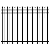 China Home Garden Decorative Black Wrought Iron Fence Panels Tubular Steel Fence for sale