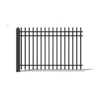 China Home Garden Decorative Black Wrought Iron Fence Panels Tubular Steel Fence for sale