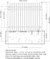 China 8ft Metal Residential Iron Wrought Fence Commerical Garden Privacy Fence Panels for sale