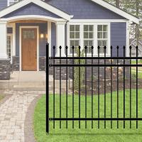 China 8ft Residential Iron Wrought Fence Commercial Garden Metal Privacy Screen Fence for sale