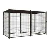China Removable Tray Heavy Duty Outdoor Dog Kennel Black Steel for sale