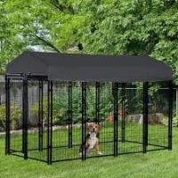 China Powder Coated Heavy Duty Dog Kennel 5.8'' X 7.5'' With Roof for sale