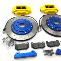 China 16in Rear Wheel 7600 4 Pot Brake Kit 300x24mm Yellow Blue for sale