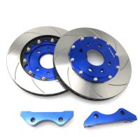 China 355x32mm Cast Iron Brake Disc Rotor Alloy Blue Center Bell for sale