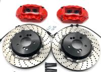 China HT250 Rear Car 4 Pot Brake Kits For Cars Caliper Full Floating Bell 355*28mm for sale