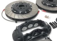 China Aluminum 6 Pot Brake Kit T6 Alloy Black Drilled And Slotted Rotors 410*36mm for sale