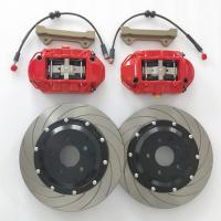 China Cast Iron Grooved Car Brake Disc Kit Caliper GT4 4 Pot 28mm Thick for sale