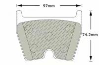China 97mm GT8 8 Pcs Auto Semi Metallic Brake Pads 57mm Disc Area for sale