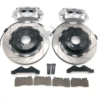 China HT250 Floating 4 Pot Brake Kit Rear Aluminum Bracket 330X28mm 20in Wheel for sale