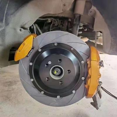 China 19In Rim Wheel Dual Rear Caliper Gold Aluminum Disc 360x28mm Grooved for sale