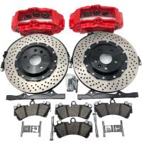 China Volkswagen Scirocco 6 Pot Brake Kit R Front Red Porsche 18z Caliper 350x32 Rotor for sale