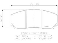 China HP1000 JK5200 Caliper Auto Brake Pad Semi Metallic Friction Surface 50mm for sale