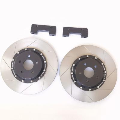 China 355*28mm Cast Iron Brake Disc With Alloy Center Bell Bracket for sale
