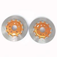 China Grooved Auto Brake Discs 330*28mm Custom Orange Center Cap For Clio RS MK4 for sale