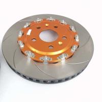 China Grooved Auto Brake Discs 330*28mm Custom Orange Center Cap For Clio RS MK4 for sale