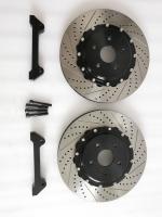 China 370*32mm Car Brake Discs Black Full Floating Center Hub Bracket Logo Customized for sale