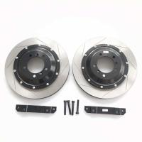 China Round Cast Iron Brake Disc 380*32 Slot Center Bell Bracket For Porsche 997 for sale