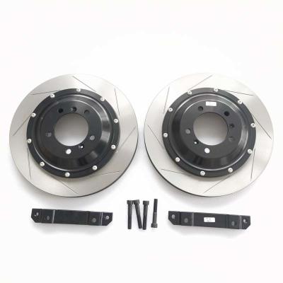 China Round Cast Iron Brake Disc 380*32 Slot Center Bell Bracket For Porsche 997 for sale