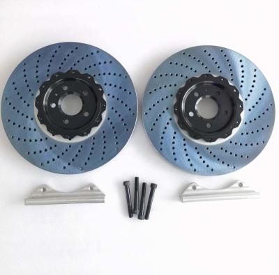 China 22 inch Cast Iron Brake Disc 420*40mm Perforated Rotor With Center Bracket for sale