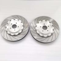 China Sliver Anodized Cast Iron Brake Disc 410*36mm Drilled Slotted Rotor Floating Center for sale