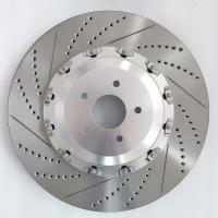 China Sliver Anodized Cast Iron Brake Disc 410*36mm Drilled Slotted Rotor Floating Center for sale