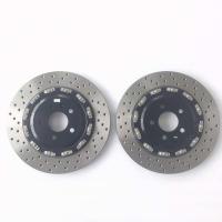 China Black anodized Drilled Brake Disc Rotor 355*22mm Perforated Center Cap Bracket for sale