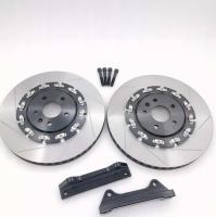 China Black Anodized Cast Iron Brake Disc 362*32mm Grooved Floating Center Bell for sale