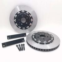 China Black Anodized Cast Iron Brake Disc 362*32mm Grooved Floating Center Bell for sale