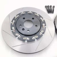 China Black Anodized Cast Iron Brake Disc 362*32mm Grooved Floating Center Bell for sale