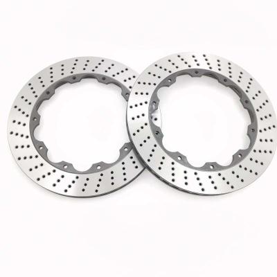 China 2pcs Car Wheel Brake Disc 400*28mm Drilled Rotor Gray Cast Iron for sale