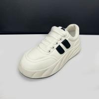 China Low Cut Womens White Casual Sneakers Comfort Black Colorblock Letter for sale