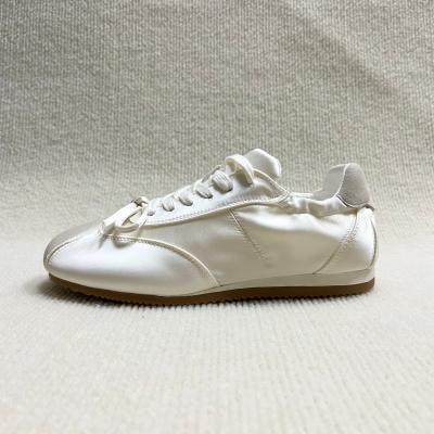 China Women casual silk shoes with cotton make white color and low-cut for sale