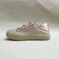 China Classic Platform Sneakers Women Round Head And Thick Soled With Silk Surface for sale