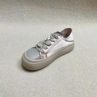 China Classic Platform Sneakers Women Round Head And Thick Soled With Silk Surface for sale