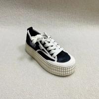 China Women lace canvas shoes with thick sole and hollow breathable fisherman for sale