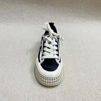 China Women lace canvas shoes with thick sole and hollow breathable fisherman for sale