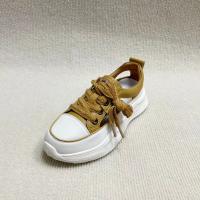 China Yellow Leather Flat Sandals With Round Head Lace Up For Summer for sale