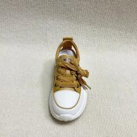 China Yellow Leather Flat Sandals With Round Head Lace Up For Summer for sale