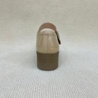 China Spring Cream Closed Toe Heels Breathable Nude Thick Heels Luxury for sale
