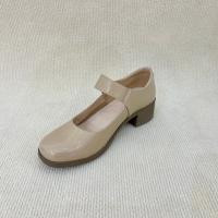 China Spring Cream Closed Toe Heels Breathable Nude Thick Heels Luxury for sale