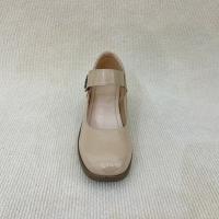 China Spring Cream Closed Toe Heels Breathable Nude Thick Heels Luxury for sale