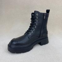 China Fashion Ladies Short Boots Microfiber Black Leather Boots For Women for sale