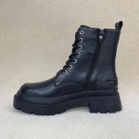 China Fashion Ladies Short Boots Microfiber Black Leather Boots For Women for sale