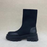China Heightening Black Lycra Ankle Boots Indoor Outdoor Ladies Black Ankle Boots for sale